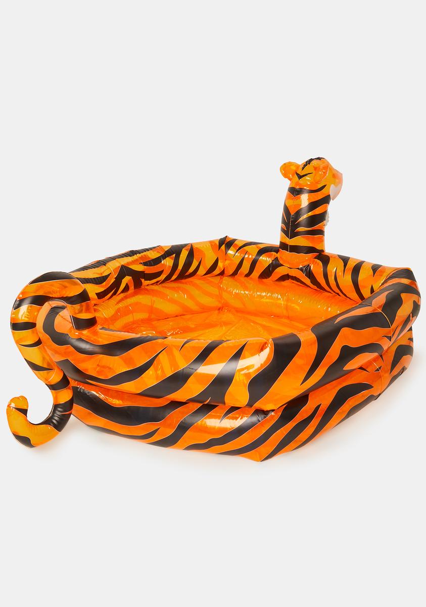 Sunny Life 3D Tiger Inflatable Backyard Pool - Orange/Black#N##N ...