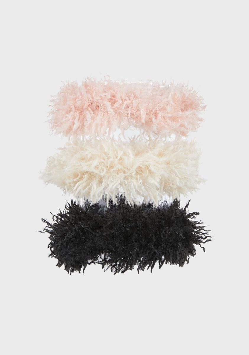 Fluffy Scrunchie Set - Multi – Dolls Kill
