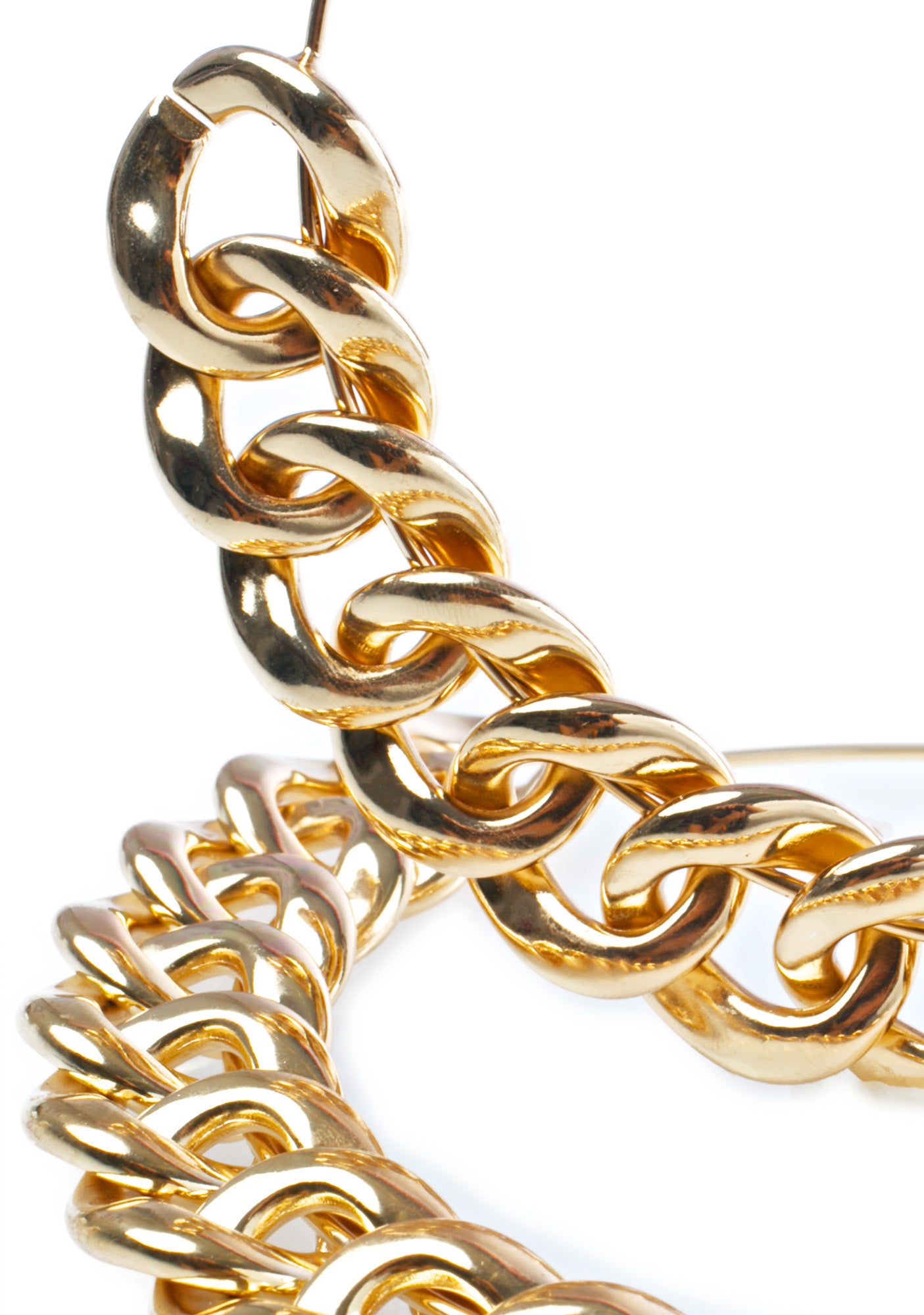 Golden Chain Gang Hoop Earrings – Dolls Kill