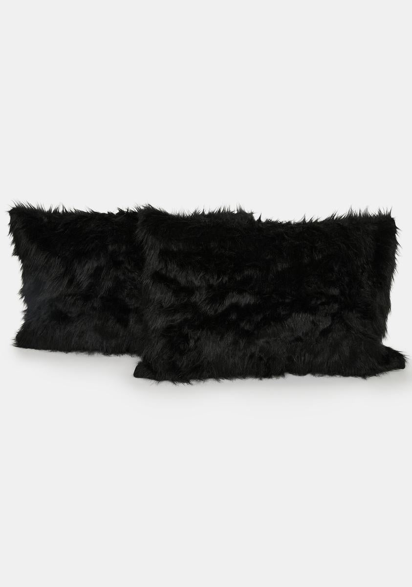 Dolls Home Faux Fur Shag Pillow Sham Set - Black – Dolls Kill