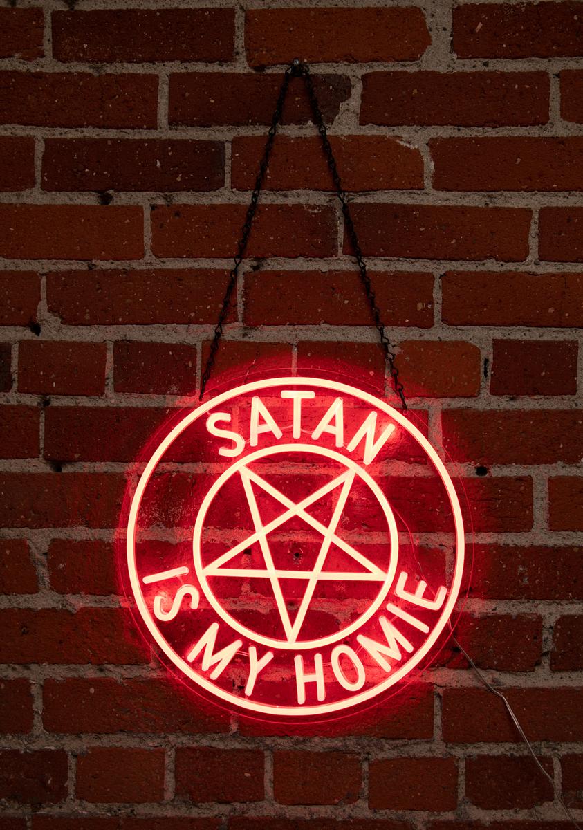 Dolls Home Satan Is My Homie Neon Wall Hang - Red – Dolls Kill