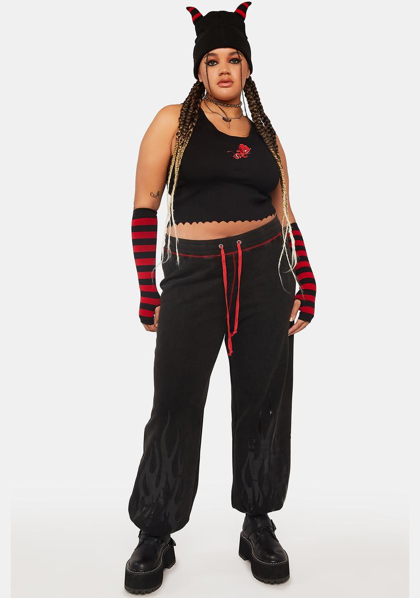 Dolls Kill x Hot Stuff Casper Plus Size Ribbed Embroidered Crop Tank ...