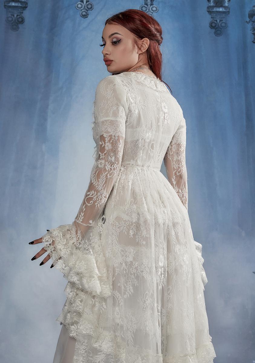 Widow Victorian Ruffle Lace Duster - White – Dolls Kill