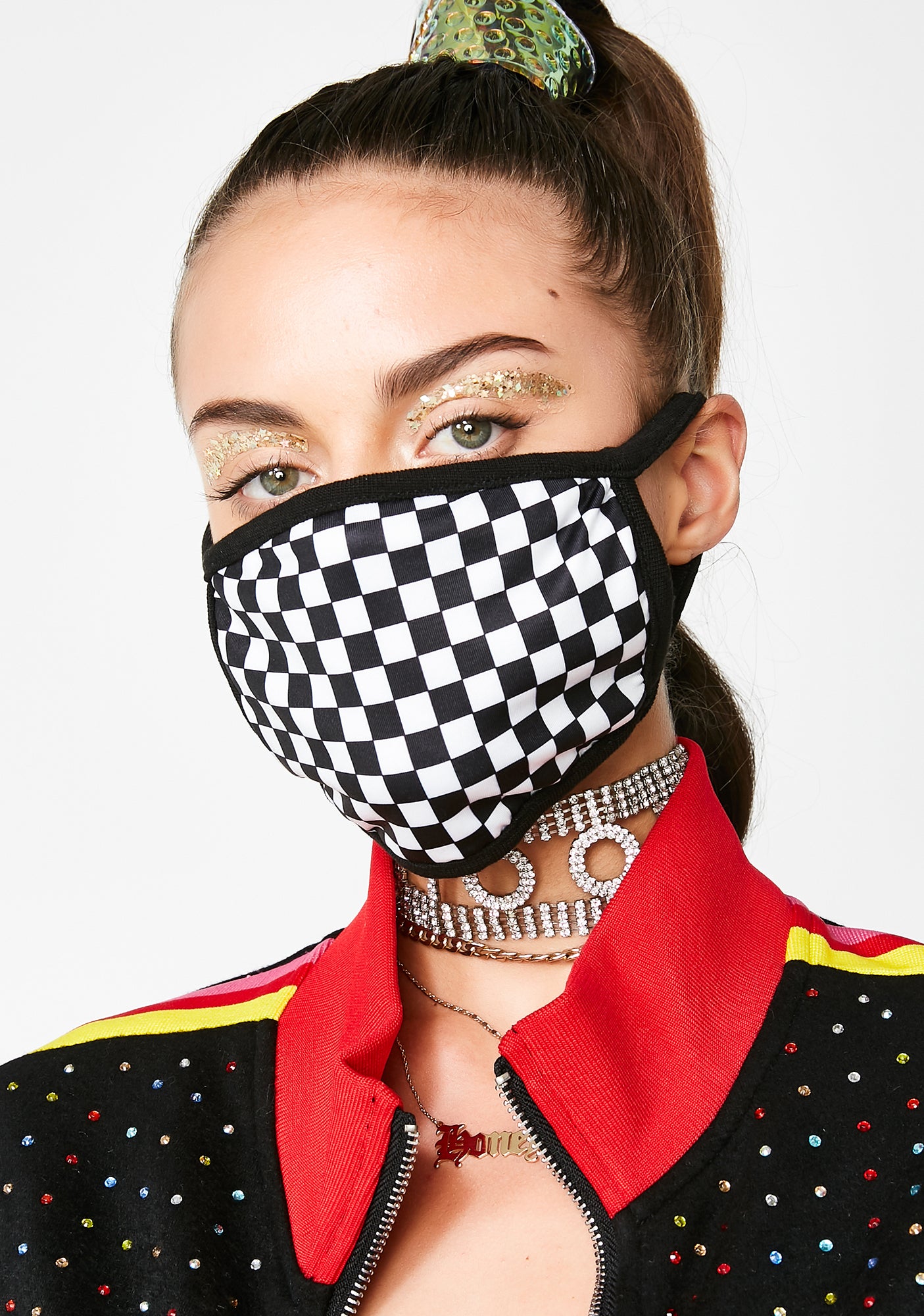 Black White Checkered Dust Mask – Dolls Kill
