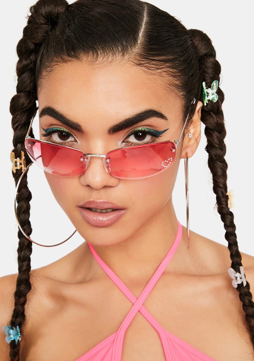 Good Times Eyewear Nelly Rhinestone Sunglasses – Dolls Kill
