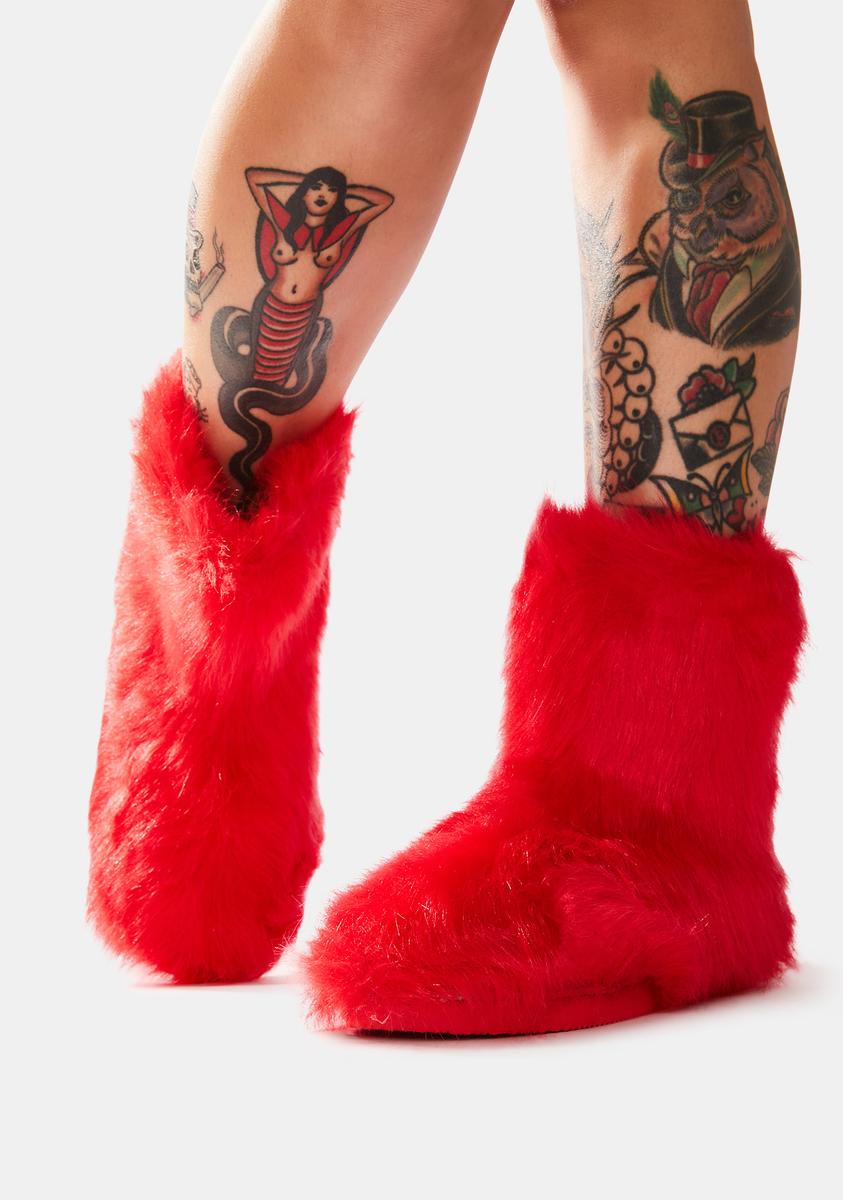 Long Faux Fur Fuzzy Ankle Boots – Dolls Kill