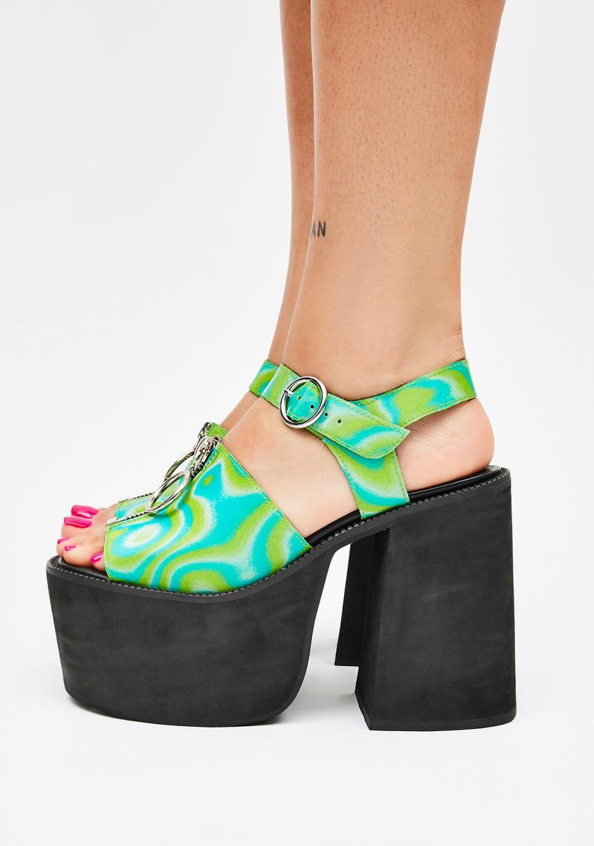 Current Mood Trippy Zip Up Platform Sandals – Dolls Kill