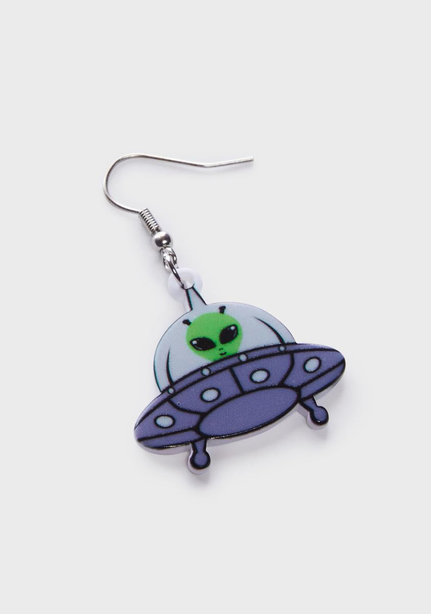 Alien UFO Drop Earrings – Dolls Kill