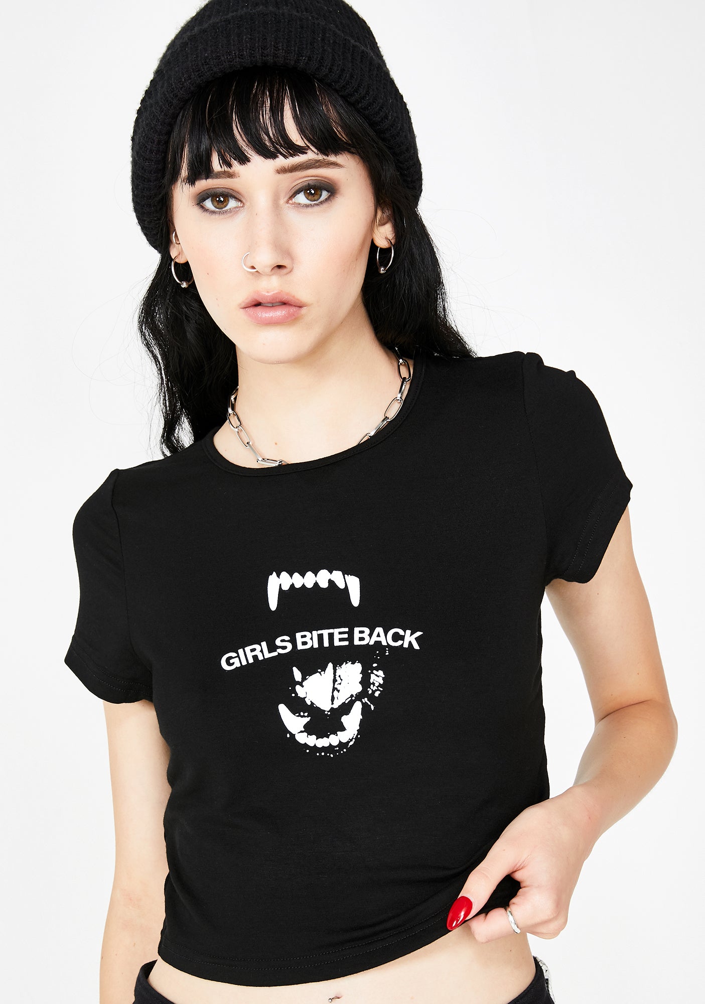 Girls Bite Back Crop Tee – Dolls Kill
