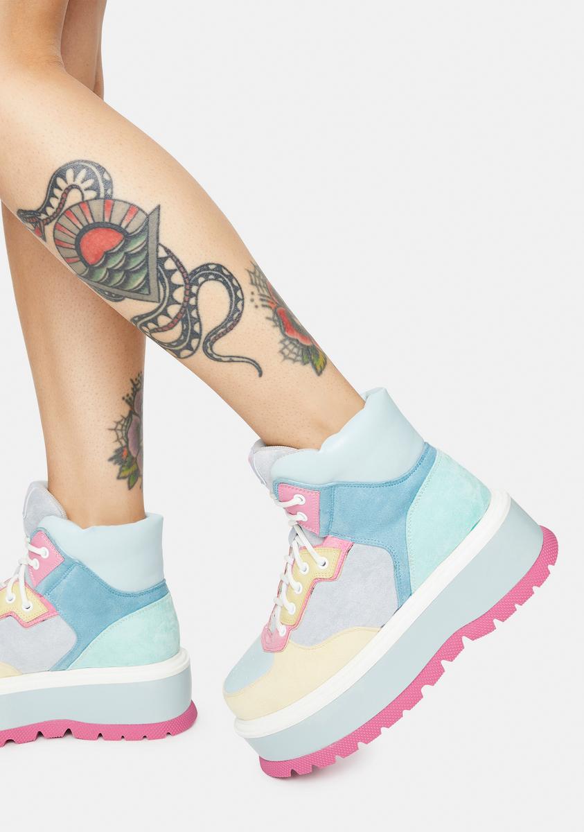 Koi Footwear Blue Multi Sumikko Platform Sneakers – Dolls Kill