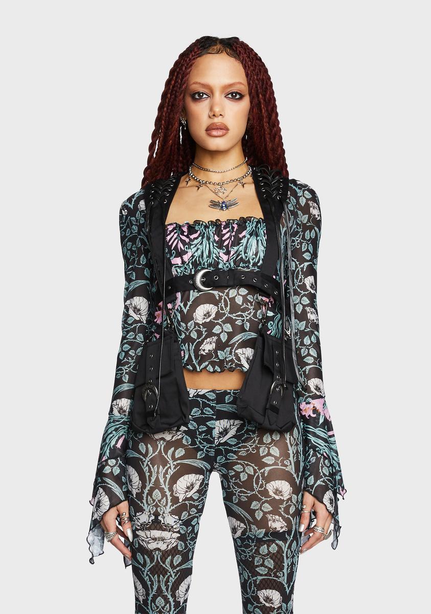 Widow Lace Up Pocket Harness Bag - Black – Dolls Kill