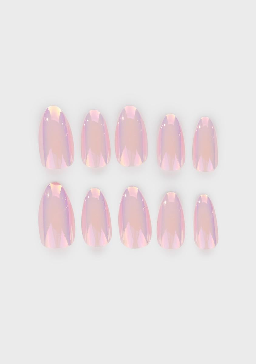 I Scream Nails Iridescent Acrylic Press On Nail Kit - Light Pink ...