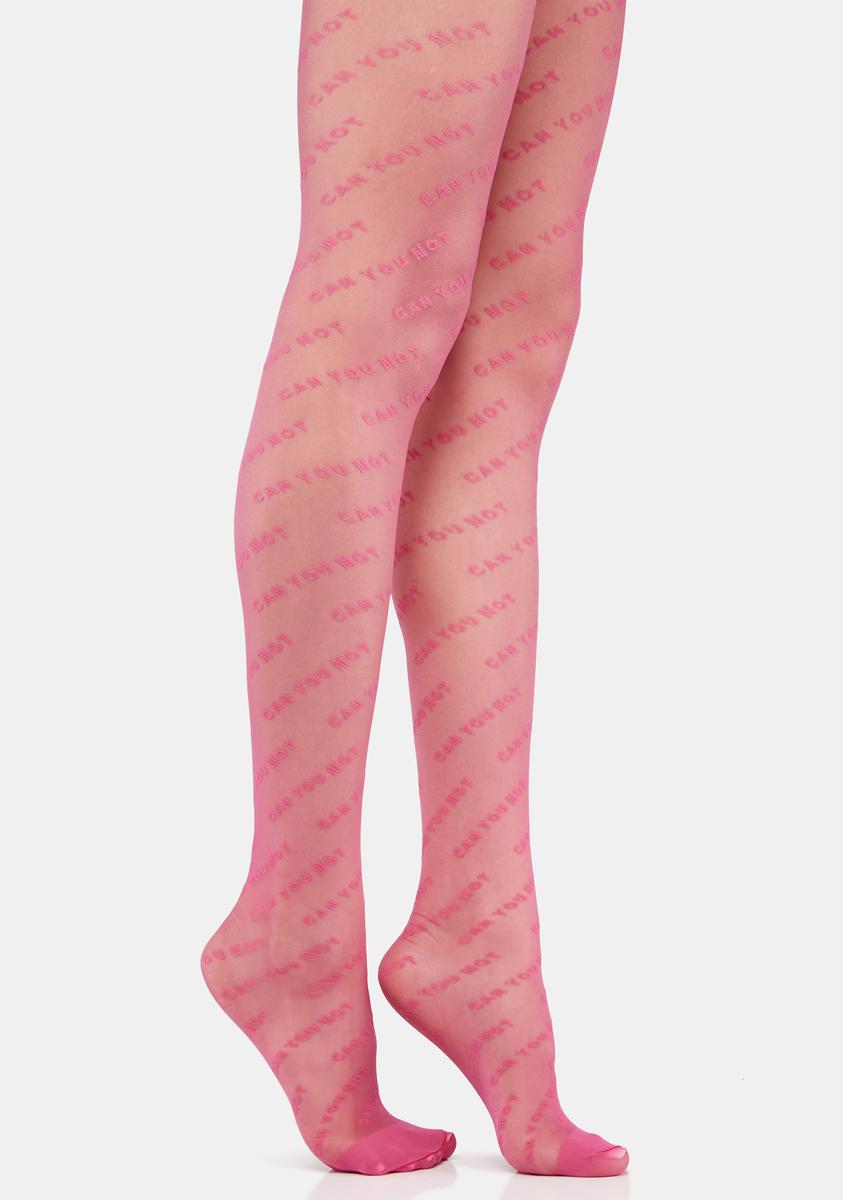 Skinnydip Can You Not Opaque Tights - Pink – Dolls Kill