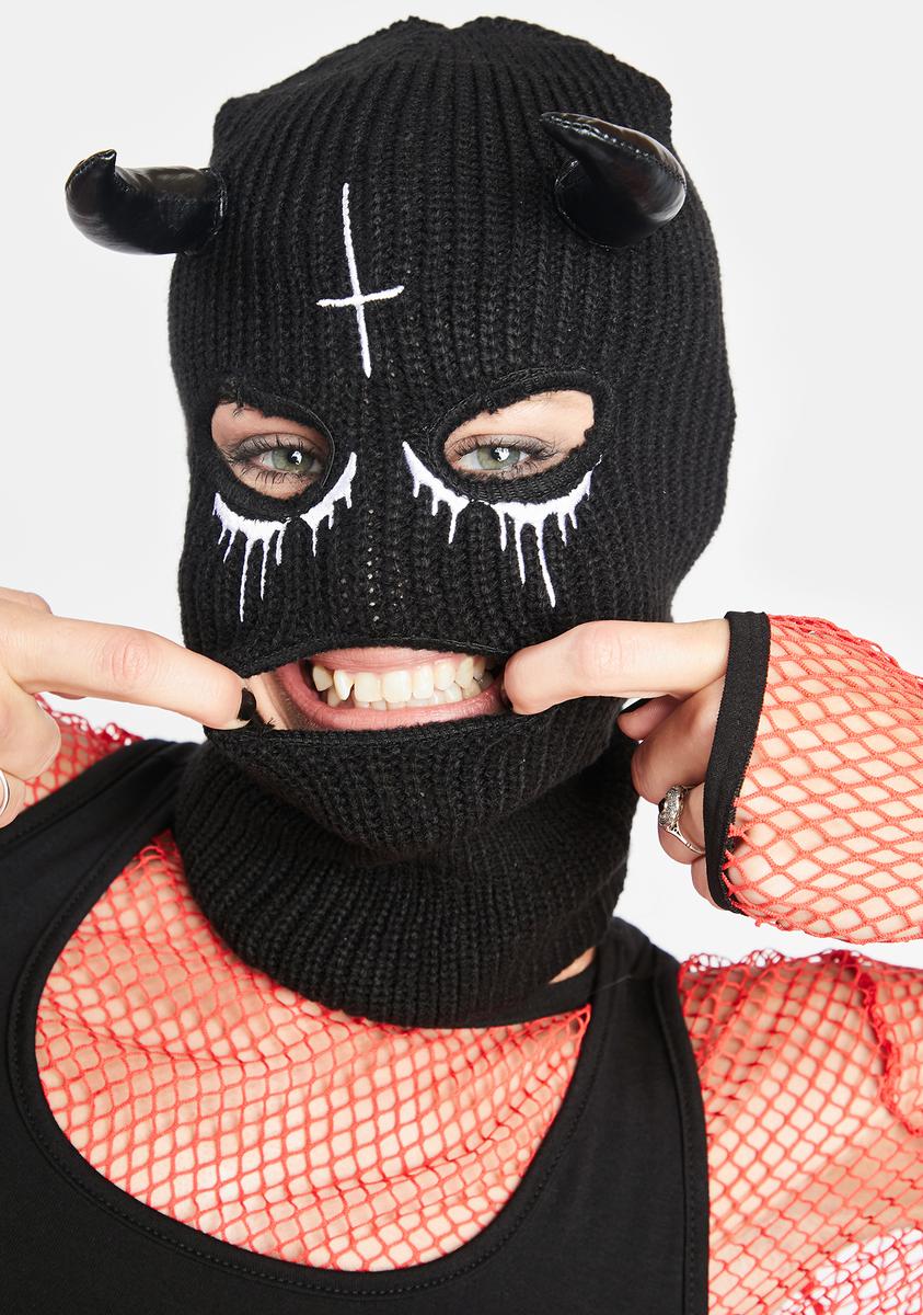 Too Fast Cross Devil Ski Mask – Dolls Kill