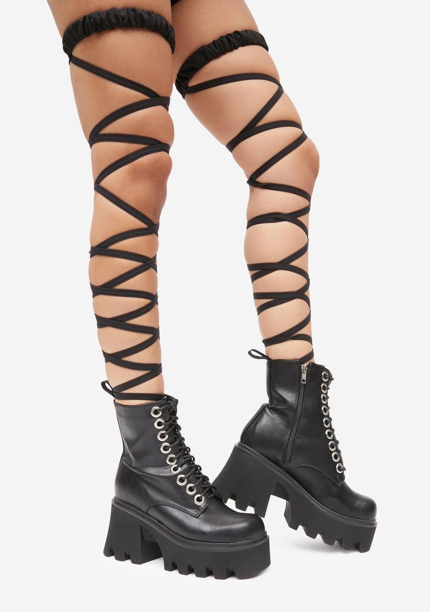 Elastic Leg Wraps - Black – Dolls Kill