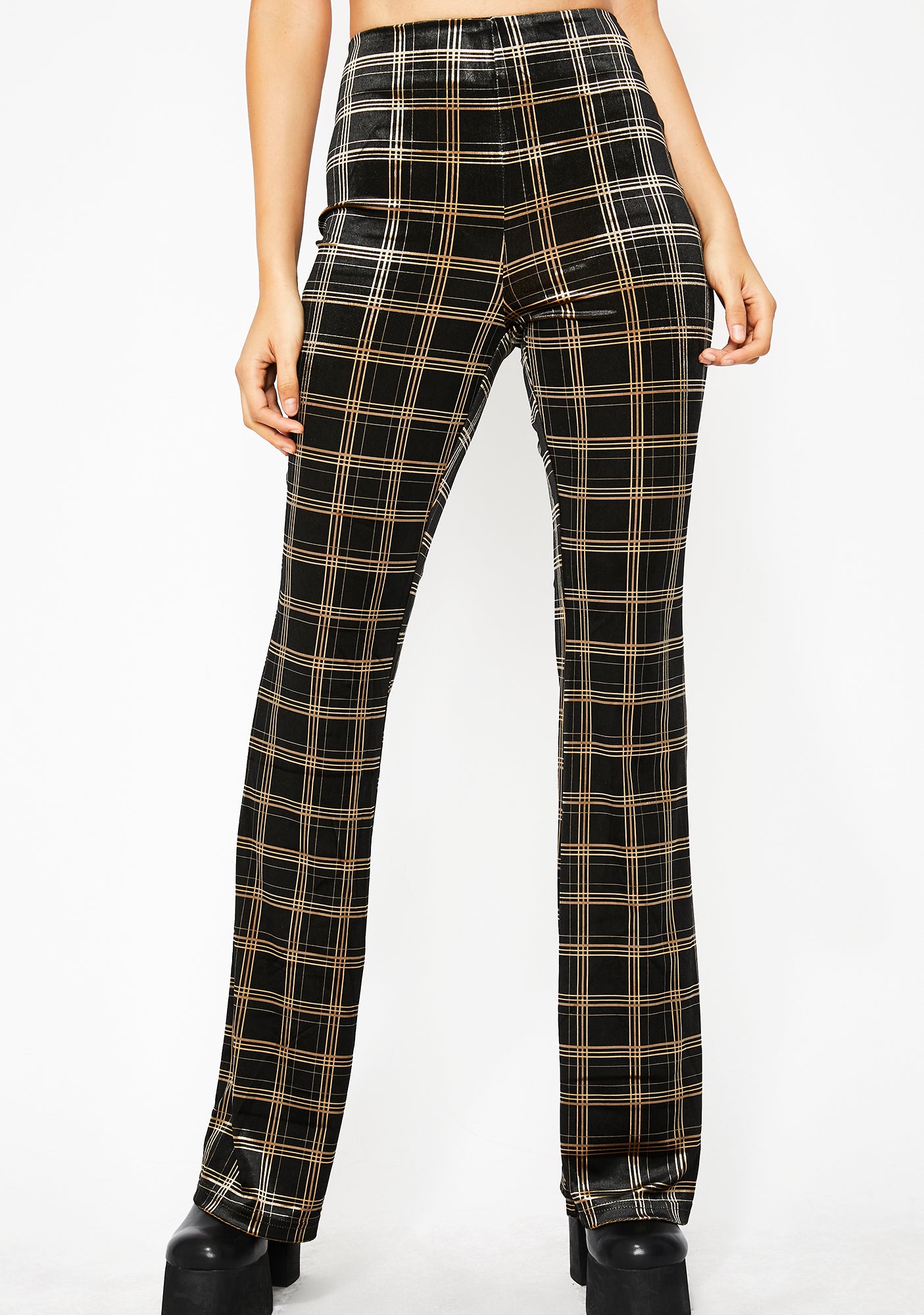 High Waist Velvet Plaid Pants – Dolls Kill