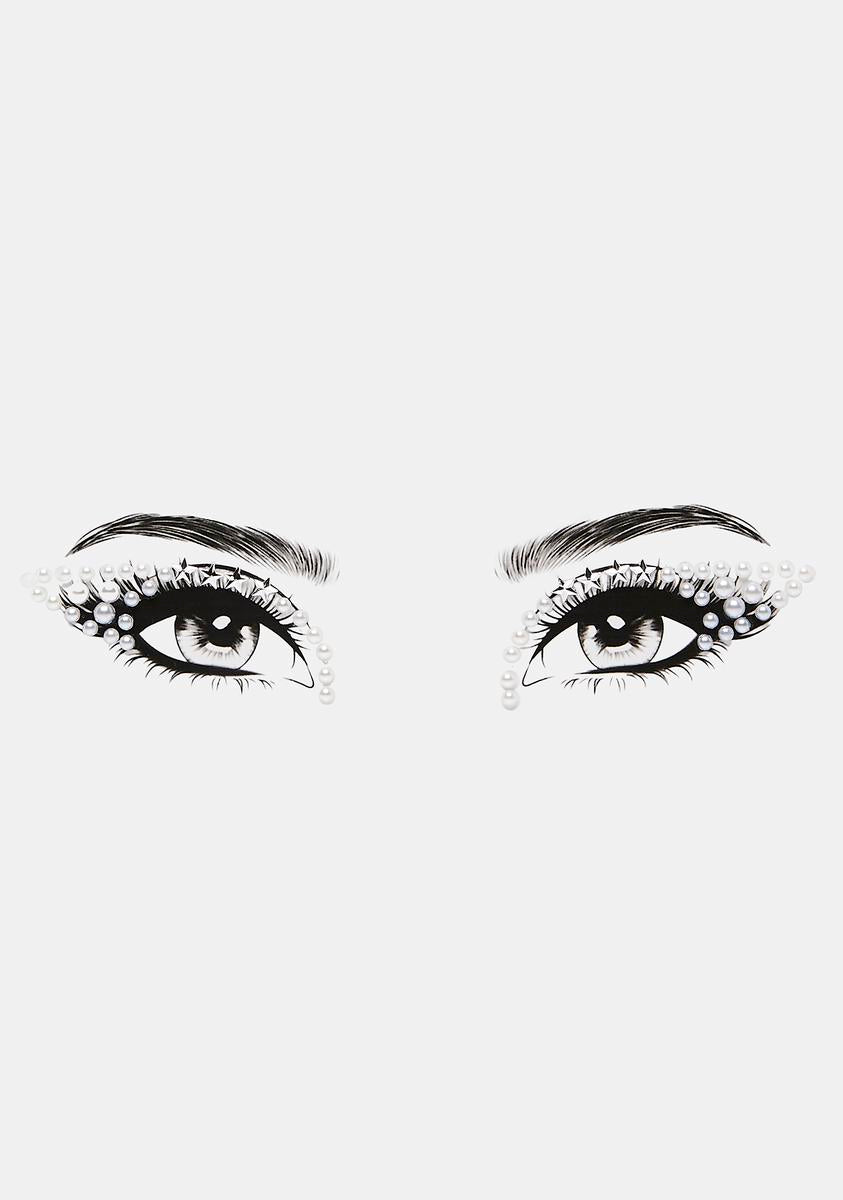 Pearl Star Eye Gems - White/Silver – Dolls Kill