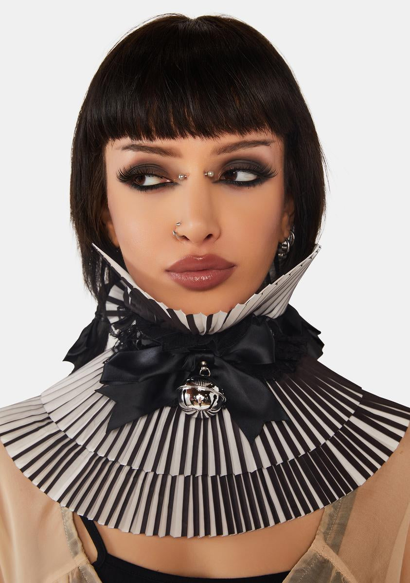 Punk Rave Woven Bell Charm Bow Collar - Black – Dolls Kill