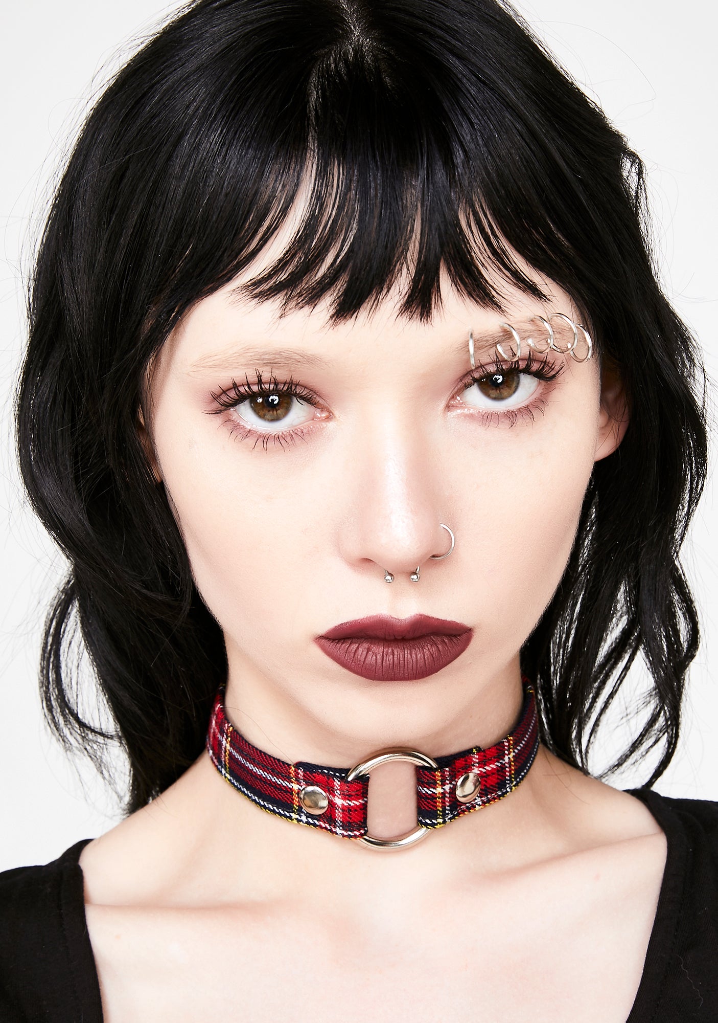 Red Plaid O-Ring Choker – Dolls Kill