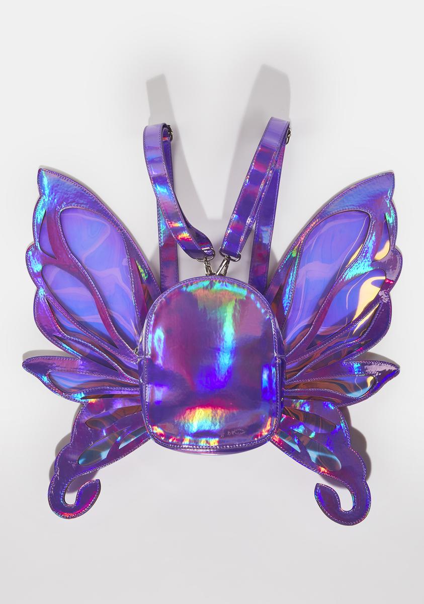 The Grave Girls Iridescent Fairy Wing Backpack - Multi – Dolls Kill