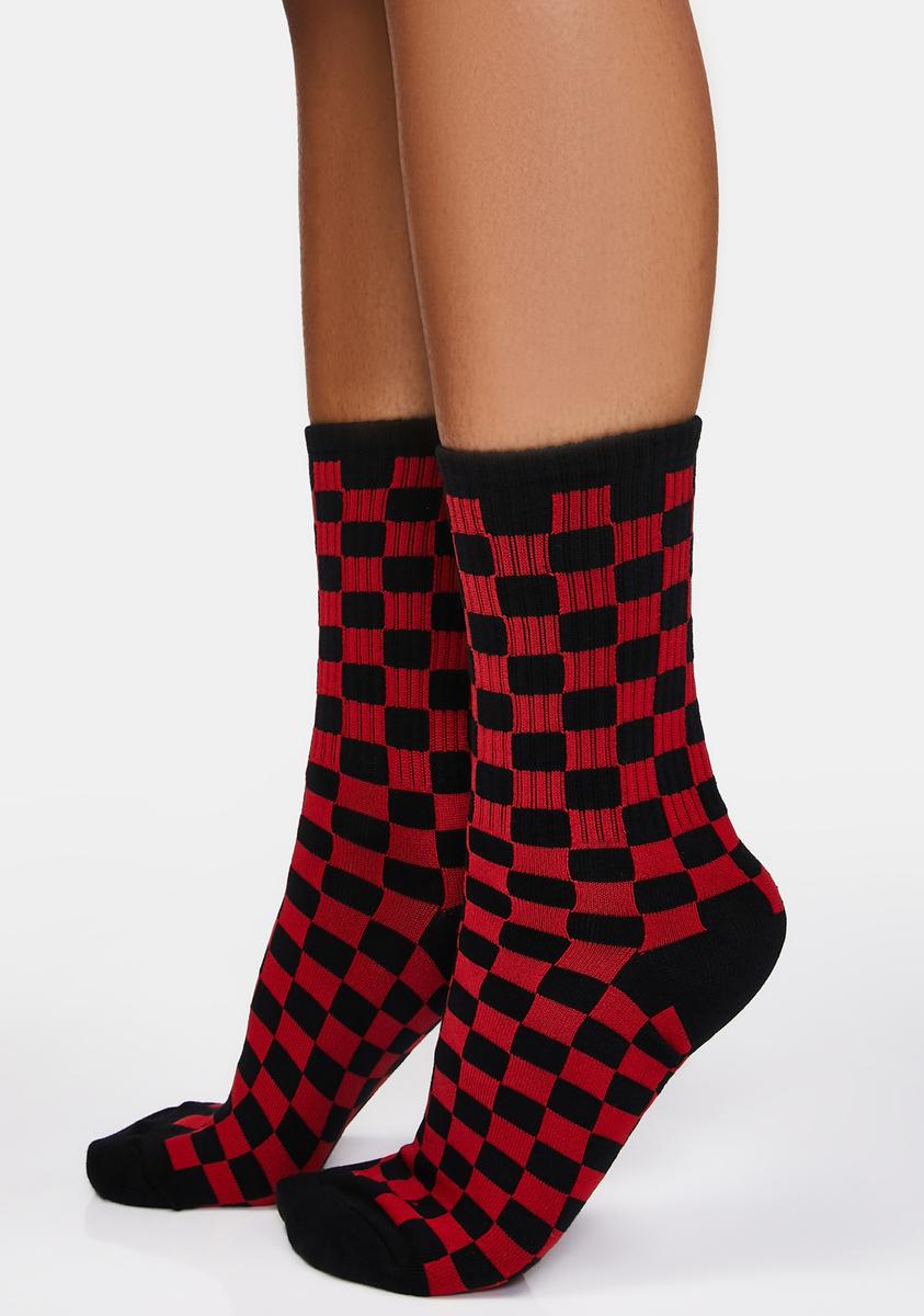 Devil Race 'Em All Checkered Socks – Dolls Kill
