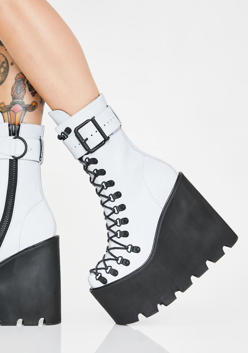 Club Exx Reflective Traitor Platform Boots – Dolls Kill