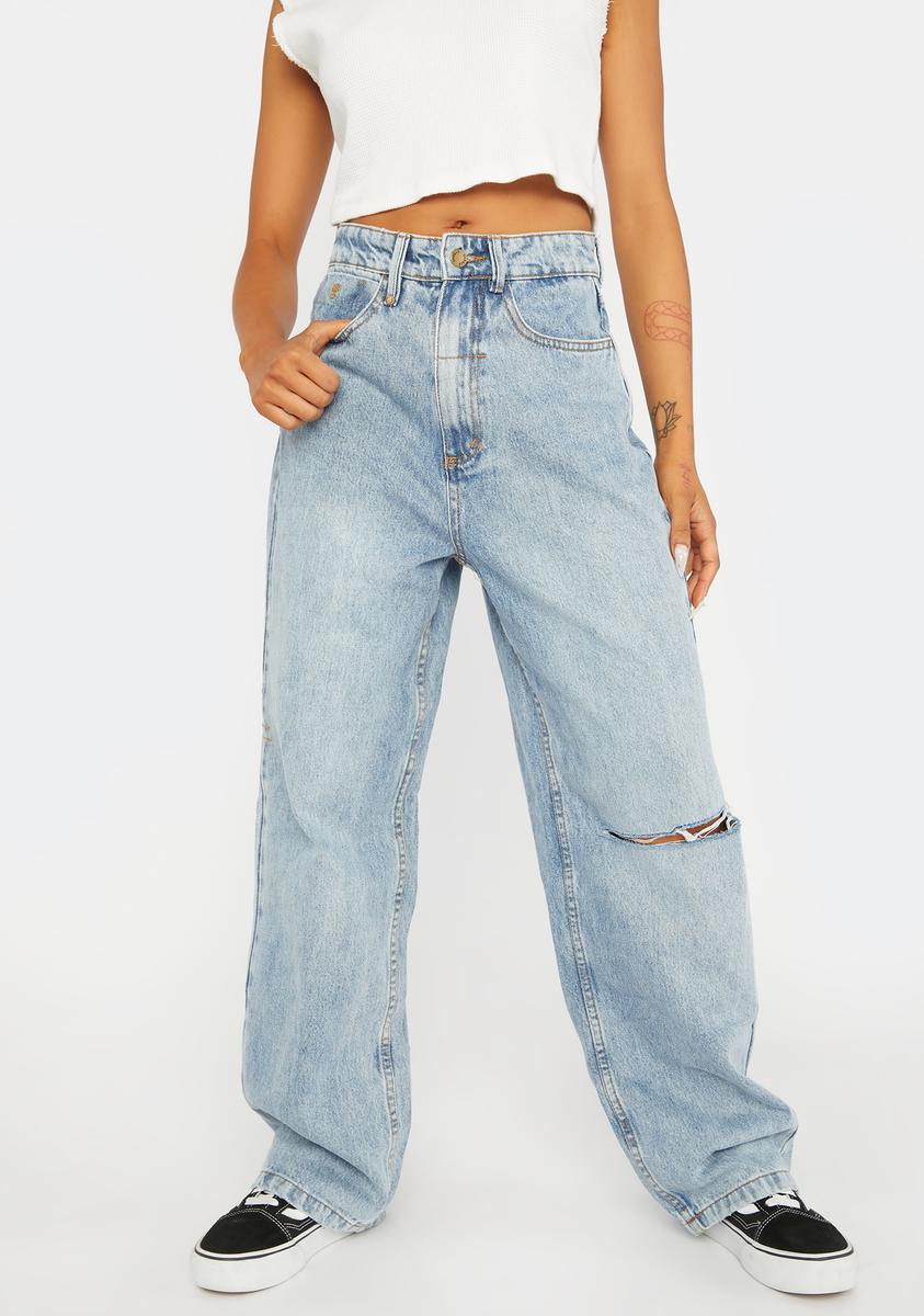 THRILLS Aged Blue Billie Jeans – Dolls Kill