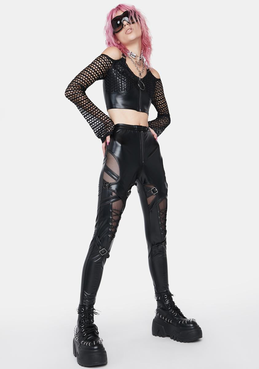 Punk Rave Goth Skinny Vegan Leather Pants - Black – Dolls Kill