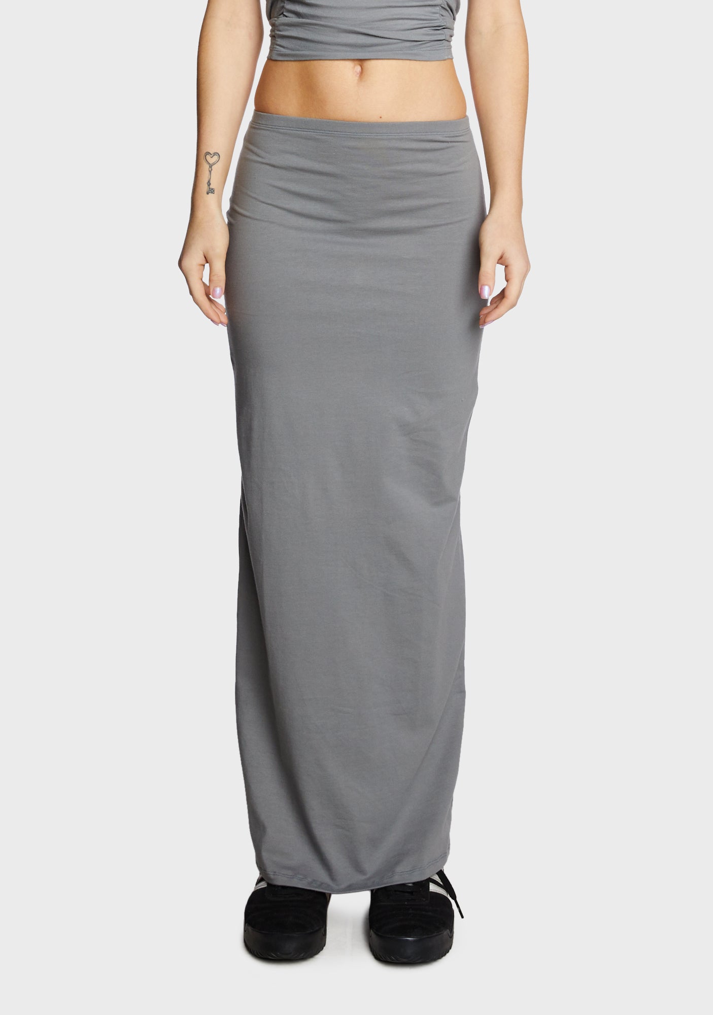 Motel Low Rise Bodycon Maxi Skirt - Grey – Dolls Kill