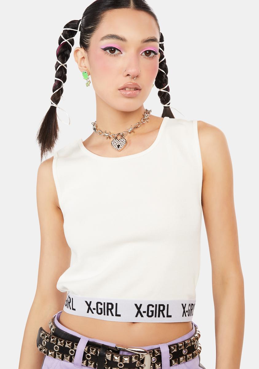 x-Girl Logo Band Tank Top - White – Dolls Kill