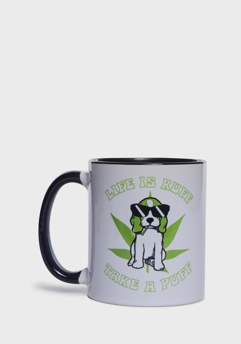Femfetti Life Is Ruff Puppy Leaf Coffee Mug - White/Black – Dolls Kill