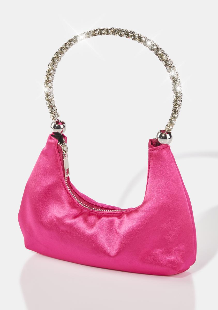Azalea Wang Rhinestone Satin Handbag - Pink – Dolls Kill