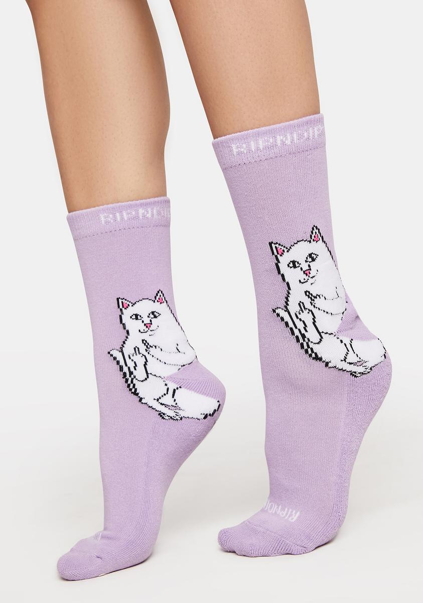RIPNDIP Lord Nermal Crew Socks - Purple – Dolls Kill