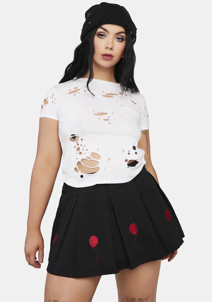 Plus Size Dolls Kill x WB Horror Embroidered It Balloon Pleated Skirt ...