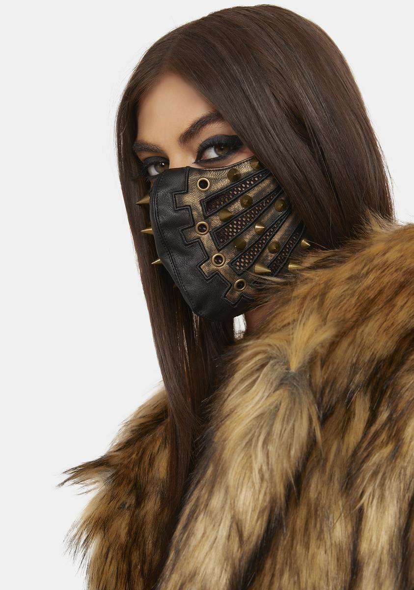 Devil Fashion Vegan Leather Spiked Mask - Black – Dolls Kill