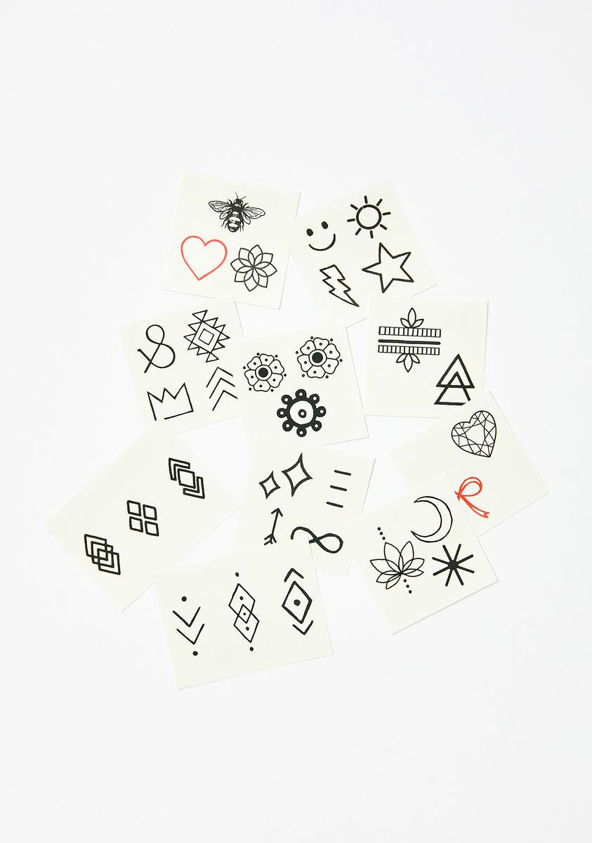 INKED by Dani Temporary Finger Tattoo Stickers - Multi – Dolls Kill
