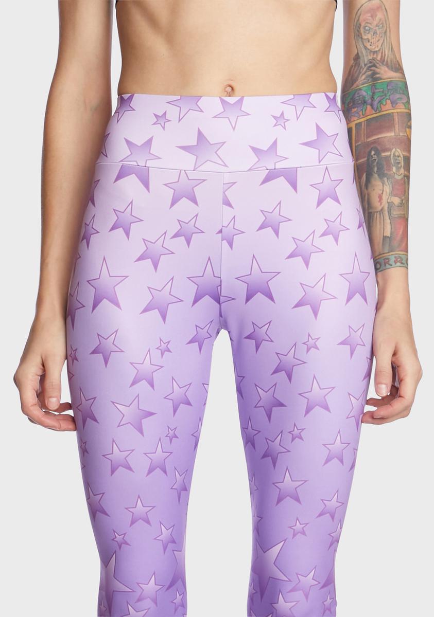 Star Print High Waist Tights - Purple – Dolls Kill