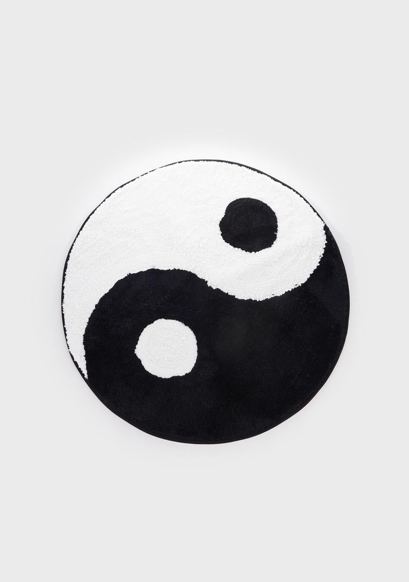 Yin Yang Shaped Rug - White/Black – Dolls Kill