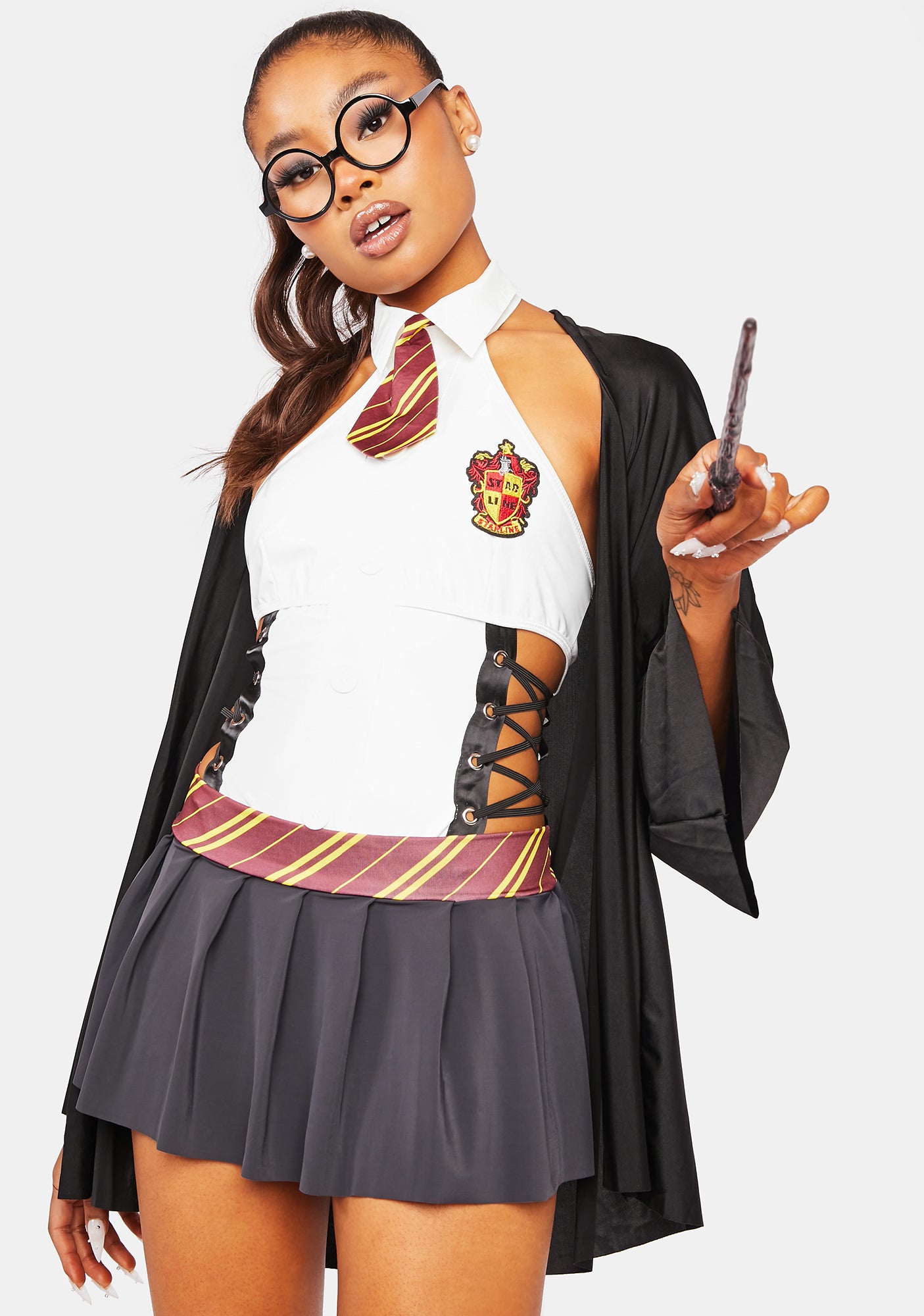 Sexy Spell Caster Wizard Costume Whiteblackstripe Dolls Kill 9102
