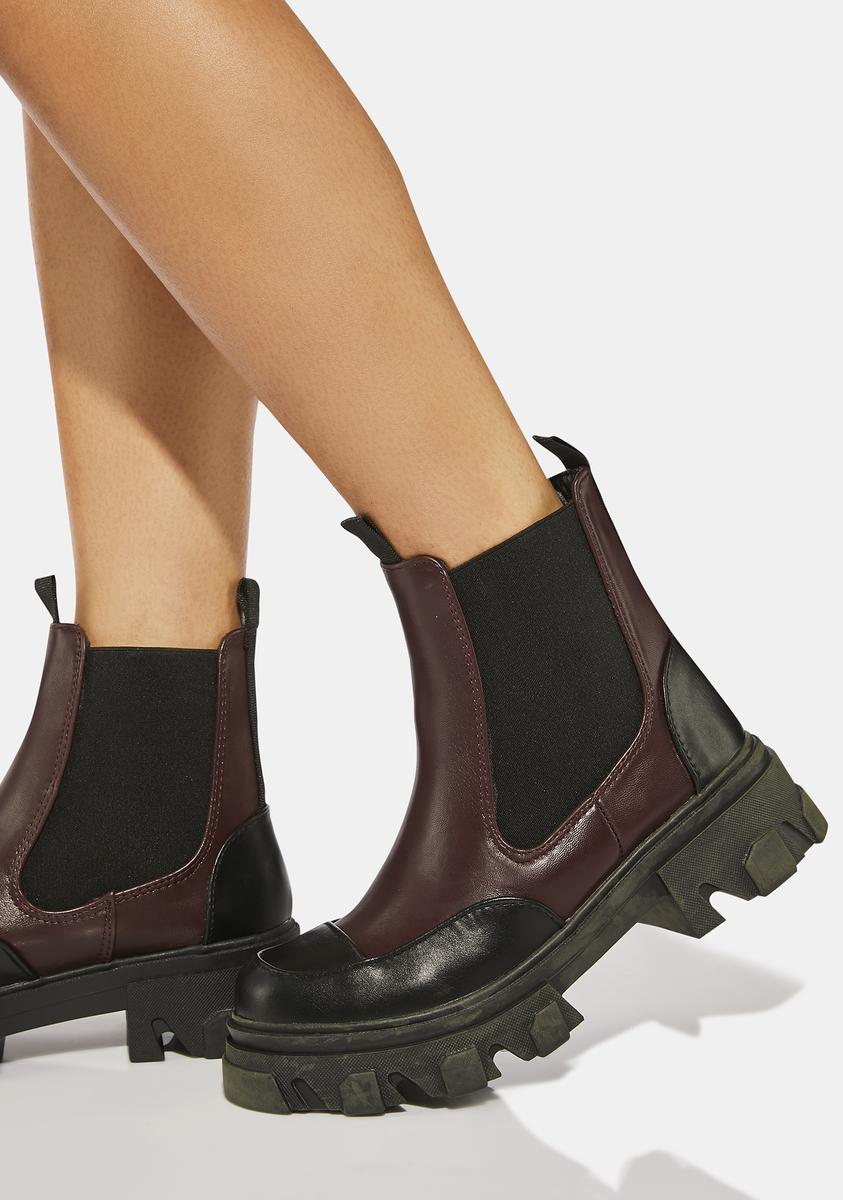 Chelsea Boots With Pull Tabs And Elastic Side Panels - Brown/Black ...