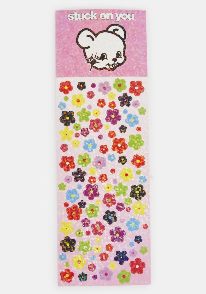 STUCK ON YOU STUDIOS Glitter Daisy Flower Body Eye Stickers - Pink ...