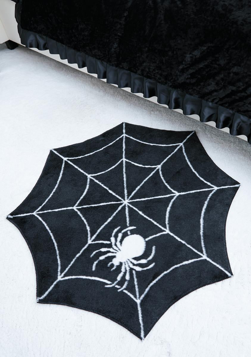 Dolls Home Short Pile Die Cut Spider Web Rug – Dolls Kill
