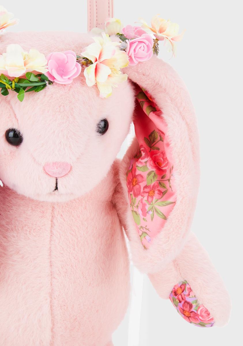 Sugar Thrillz Faux Fur Floral Crown Bunny Backpack - Pink – Dolls Kill