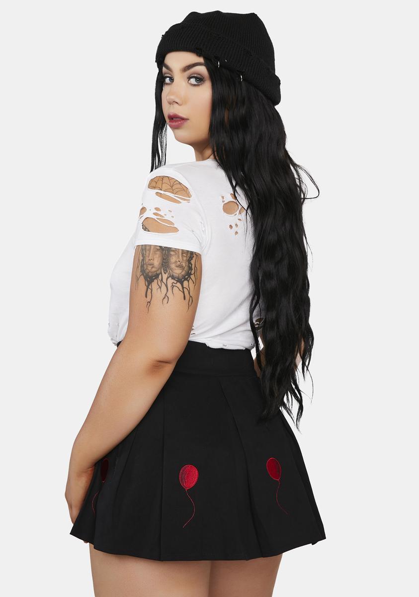 Plus Size Dolls Kill x WB Horror Embroidered It Balloon Pleated Skirt ...