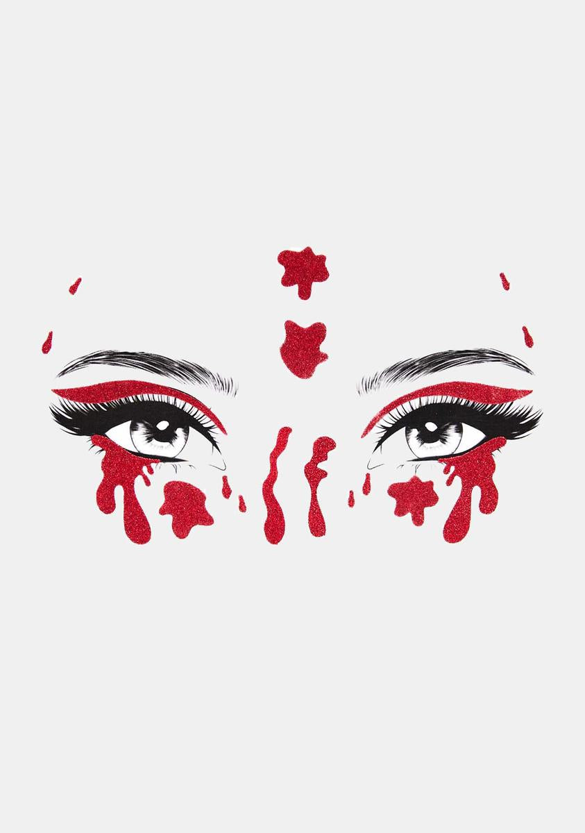 Glitter Blood Halloween Face Stickers – Dolls Kill
