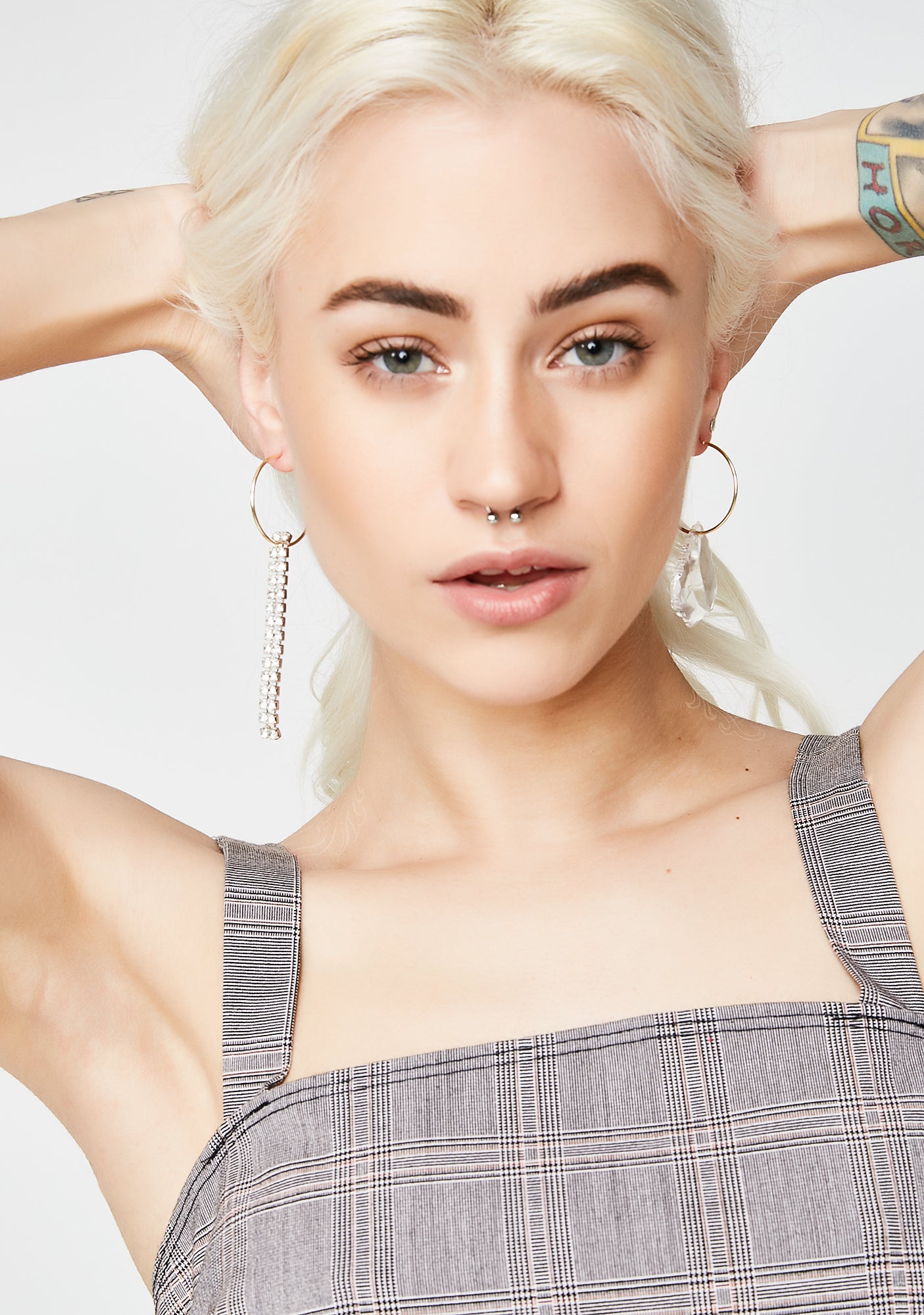 Gold Crystal Mismatch Earrings – Dolls Kill