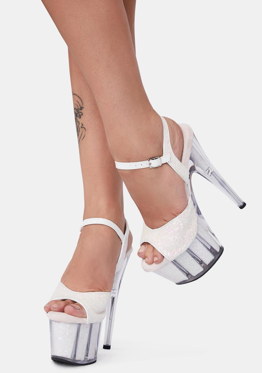 Pleaser UV Reactive Platform Heels - Adore 710UVG – Dolls Kill