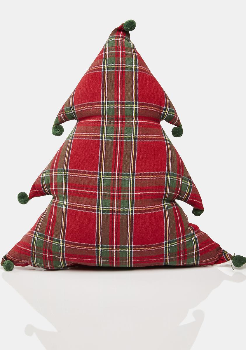 PKHC Plaid Christmas Tree Throw Pillow - Red/Green – Dolls Kill