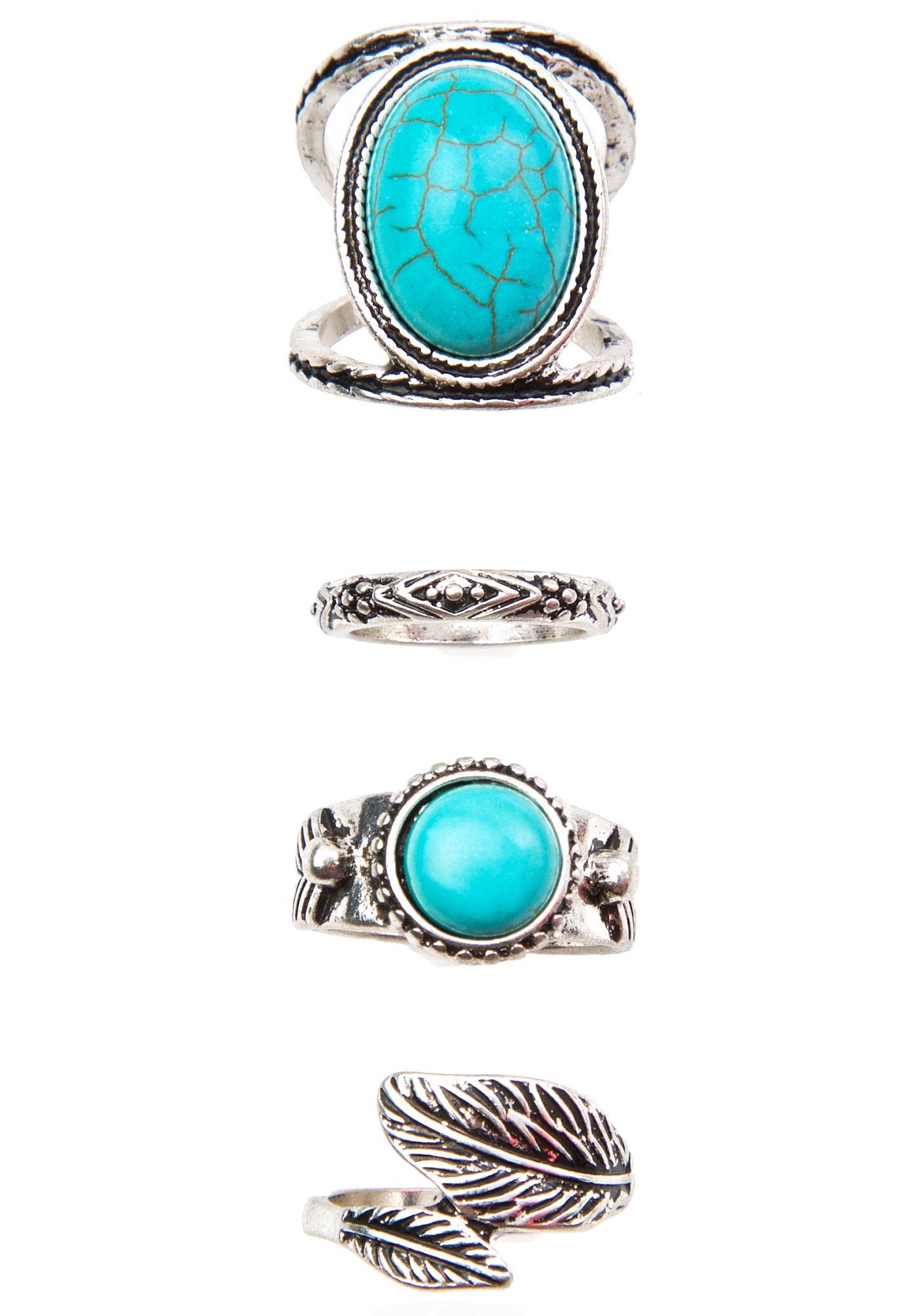Under The Sun Turquoise Ring Set – Dolls Kill