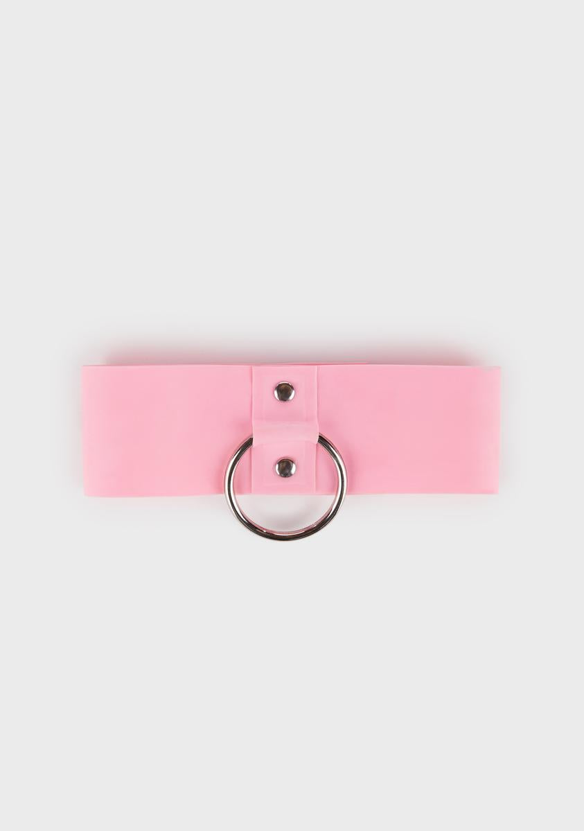 Playful Promises Latex Ring Collar - Pink – Dolls Kill